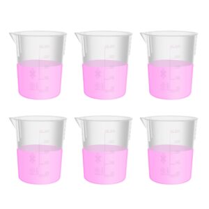 labvida 6pcs of stackable plastic beakers, vol.250ml, pp material, with molded graduation, lvb002