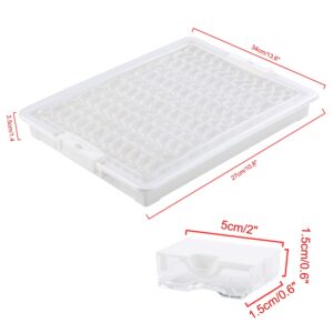 Diamond Bead Storage System, 78 Pcs Removable Clear Plastic Painting Drill Organizer with Snap Shut Lid for Nail Art Rhinestone Jewelry DIY Diamond Cross Stitch Tools and Other Small Items (White)