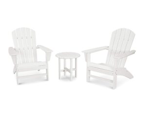 polywood nautical 3-piece adirondack chair set