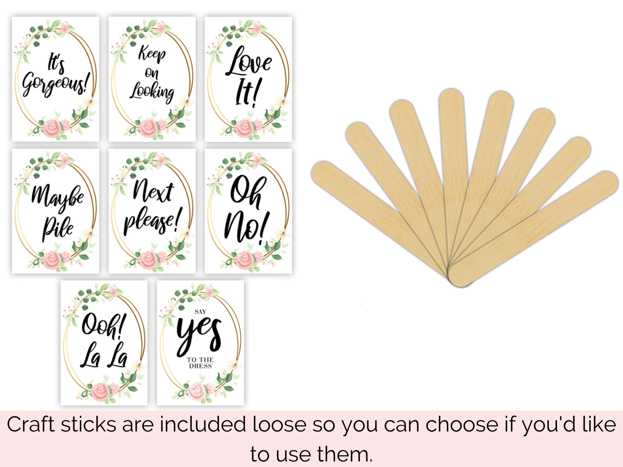 PureRejuva Wedding Dress Shopping Signs Paddles - Say yes to the Dress Props – Ideal for Bridal Dress Shopping Fun with your Bridesmaids (25 Pieces)