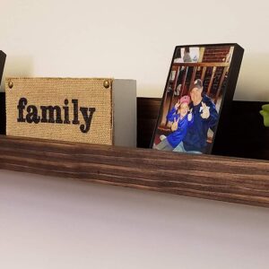 Farmhouse Rustic Wooden Picture Ledge Shelf, Available in 20 Colors, 11 Sizes, Shown in Jacobean - Floating Shelf, Rustic Shelf, Open Shelving, Nursery Shelf, Floating Shelves, Modern Farmhouse