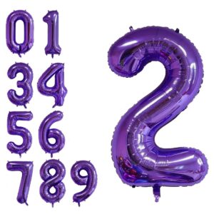 40 inch jumbo purple number 2 balloon giant balloons prom balloons helium foil mylar huge number balloons for birthday party decorations/wedding/anniversary