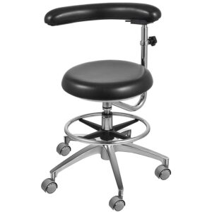 nski dental stool medical assitant nurse chair 360° rotation pu leather black us stock