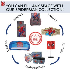 Marvel Spiderman 3 Piece Foldable Round Table and Chair Set, Ages 3+