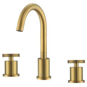 ancona nova double handle widespread bathroom faucet in brushed titanium gold an-4511