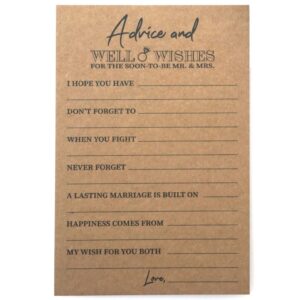 rxbc2011 kraft rustic wedding advice and well wishes cards for the soon to be mr and mrs bride and groom newlyweds bridal shower games note marriage advice pack of 50