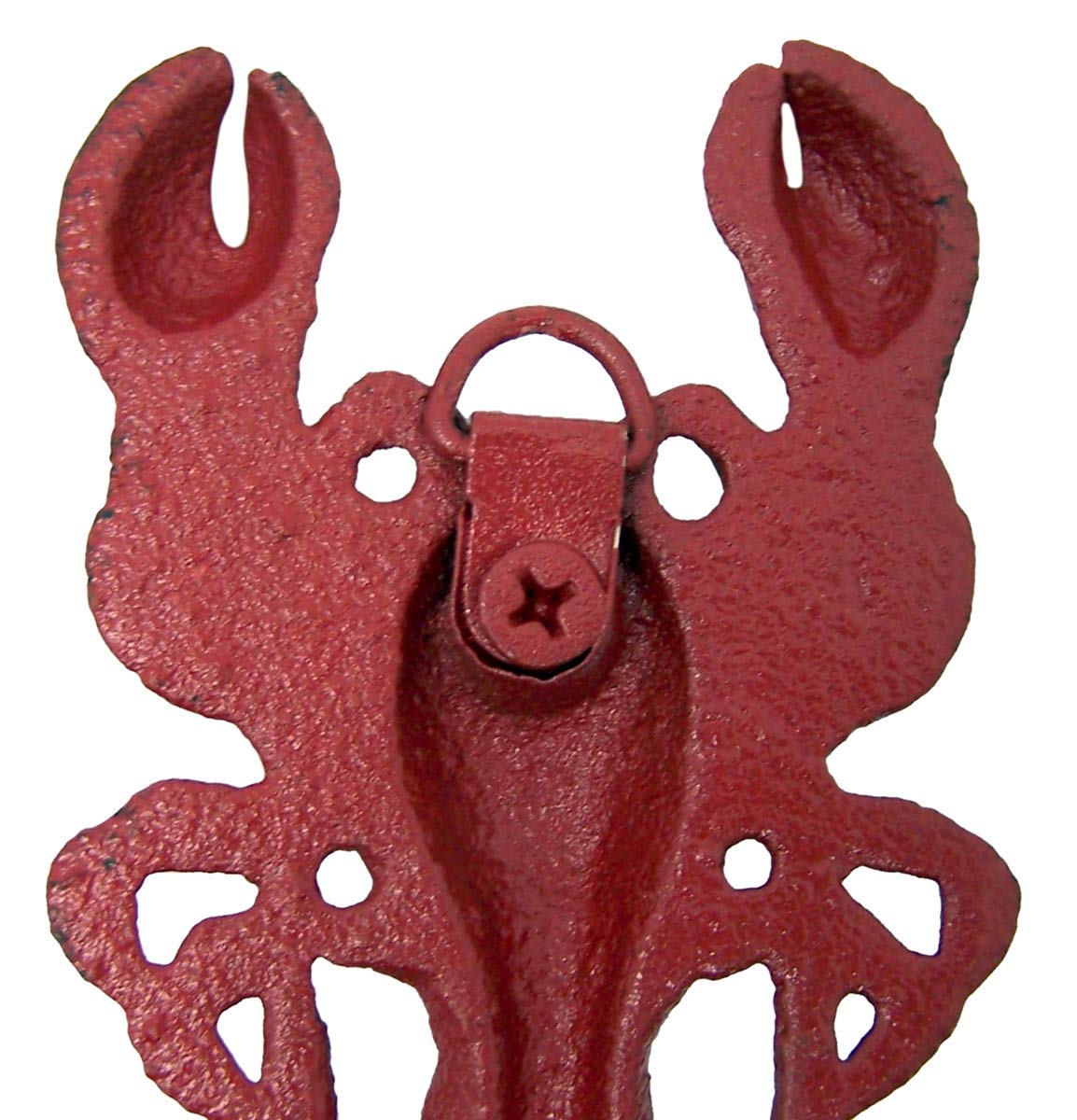 Rustic Red Cast Iron Lobster Wall Hooks, Set of 3, 5 3/4 Inch