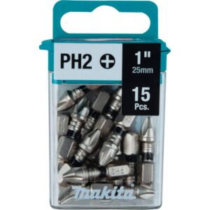 makita e-00664 impact xps™ #2 phillips 1" insert bit, 15/pk