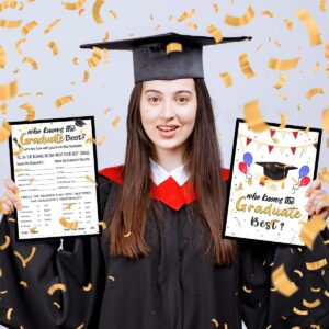 Yangmics Direct Who Knows the Graduates Best - Grad Graduation Party Game 2024 Party Supplies Decoration- 30 Cards