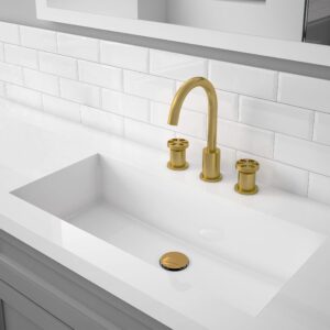 Ancona Nova Double Handle Widespread Bathroom Faucet in Brushed Titanium Gold AN-4511