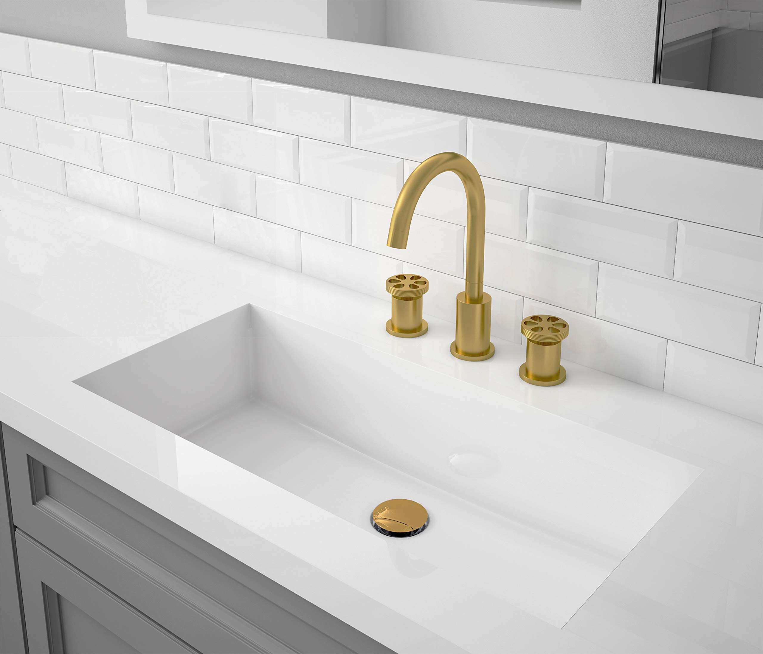 Ancona Nova Double Handle Widespread Bathroom Faucet in Brushed Titanium Gold AN-4511