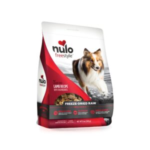 Nulo Freeze Dried Raw Dog Food Variety Pack: Natural Grain Free Formula with GanedenBC30 Probiotics for Digestive & Immune Health - All Ages & Breeds - 3 x 5oz Bags (Beef, Lamb, Duck)