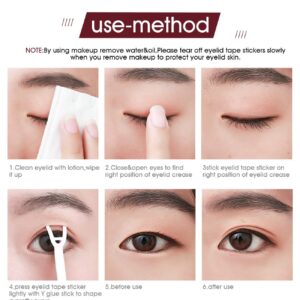 Lace Invisible Single Side Sticky Eyelid Tape Lift Sticker Instant Iift Eyelid Make Eye BIGGER ROUNDER Without Surgery, Perfect for Light/Heavy Saggy Hooded Droopy Uneven Mono-eyelids