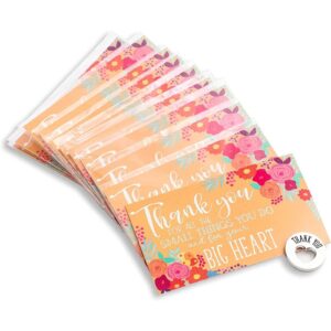 juvale set of 12 tokens of appreciation for employees with floral thank you cards combo for staff work gifts (0.75" diameter)