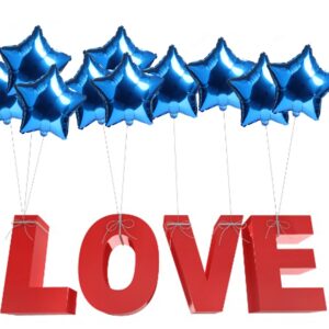 10pcs Star Shape Foil Mylar Helium Balloon 18" Balloon Birthday Party Decoration Foil Balloons,Wedding,Baby Shower Decor - Blue