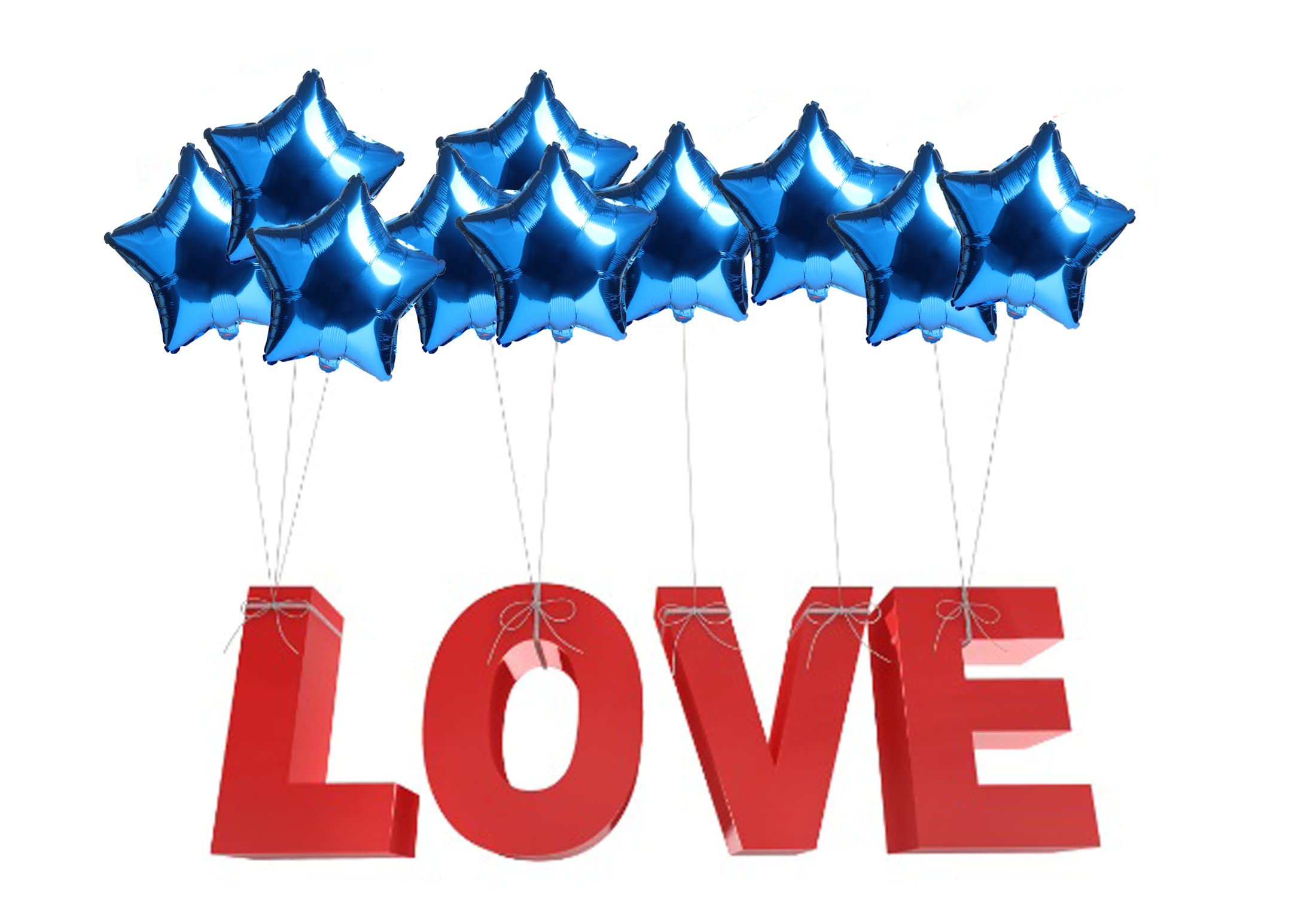 10pcs Star Shape Foil Mylar Helium Balloon 18" Balloon Birthday Party Decoration Foil Balloons,Wedding,Baby Shower Decor - Blue