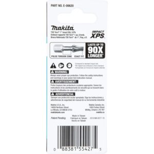 Makita E-00620 Impact XPS™ T20 Torx 1" Insert Bit, 5/pk