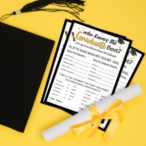 Yangmics Direct Who Knows the Graduates Best - Grad Graduation Party Game 2024 Party Supplies Decoration- 30 Cards