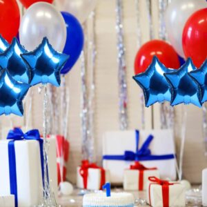 10pcs Star Shape Foil Mylar Helium Balloon 18" Balloon Birthday Party Decoration Foil Balloons,Wedding,Baby Shower Decor - Blue