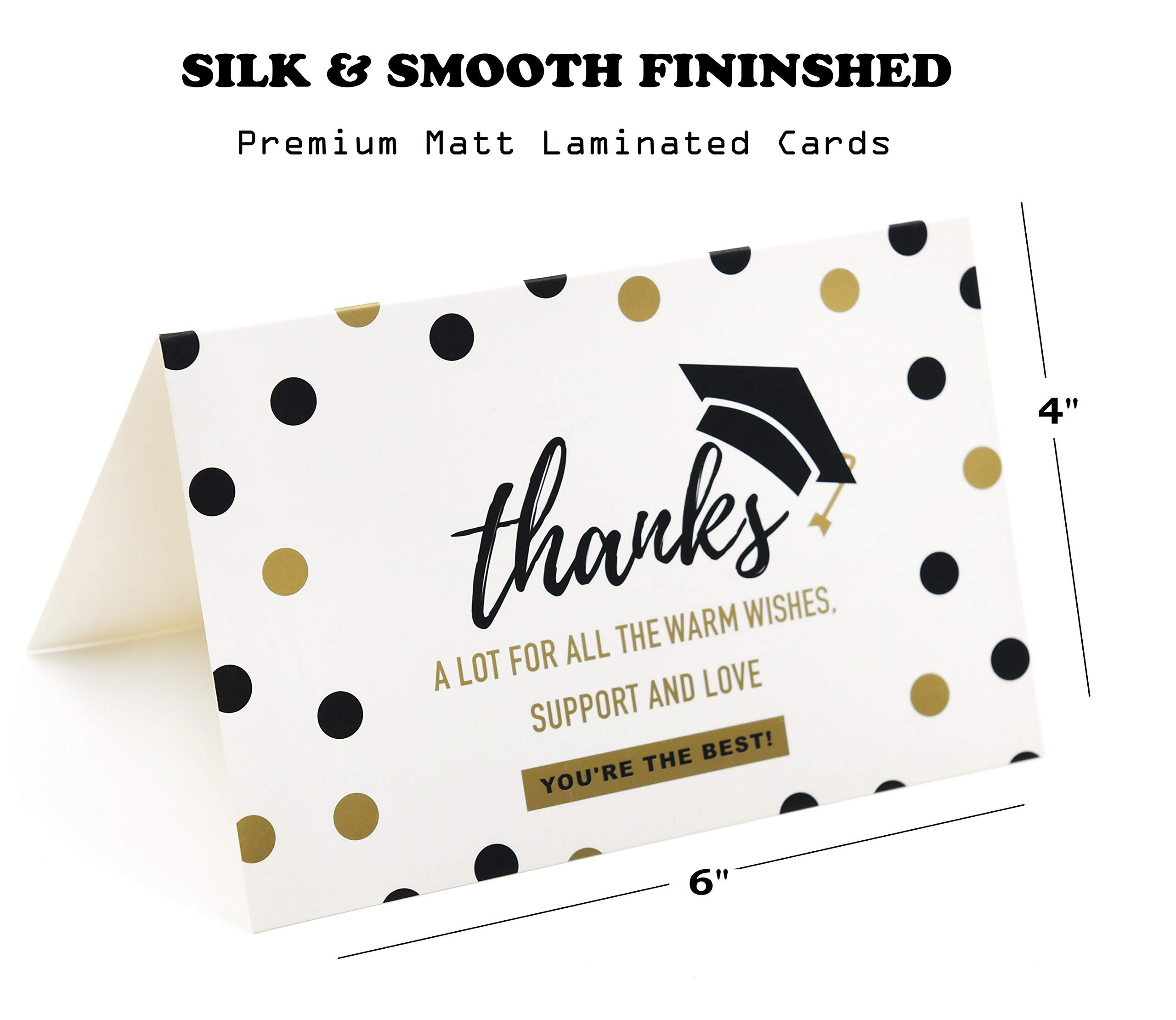 SUPREME IMPRESSION Graduation Thank you Cards 2024 with Envelopes, Attractive Graduation Greeting Cards 2024 Pack of 24 Graduation Cap Thank you Notes Card Set