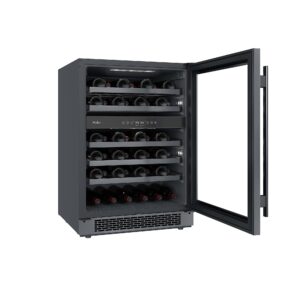 Avallon AWC241DBLSS 24 Inch Wide 46 Bottle Capacity Free Standing Wine Cooler with LED Lighting and Double Pane Glass