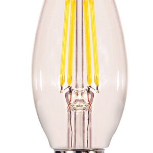 Satco 21708-4.5W B11 LED Clear Candelabra base 2700K 350 Lumens 120V 3-Pack Blunt Tip LED Light Bulb