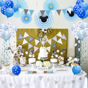 Meiduo Mouse Birthday Party Supplies Blue Baby Shower Decorations for Boy Room Decor Classroom Decoration