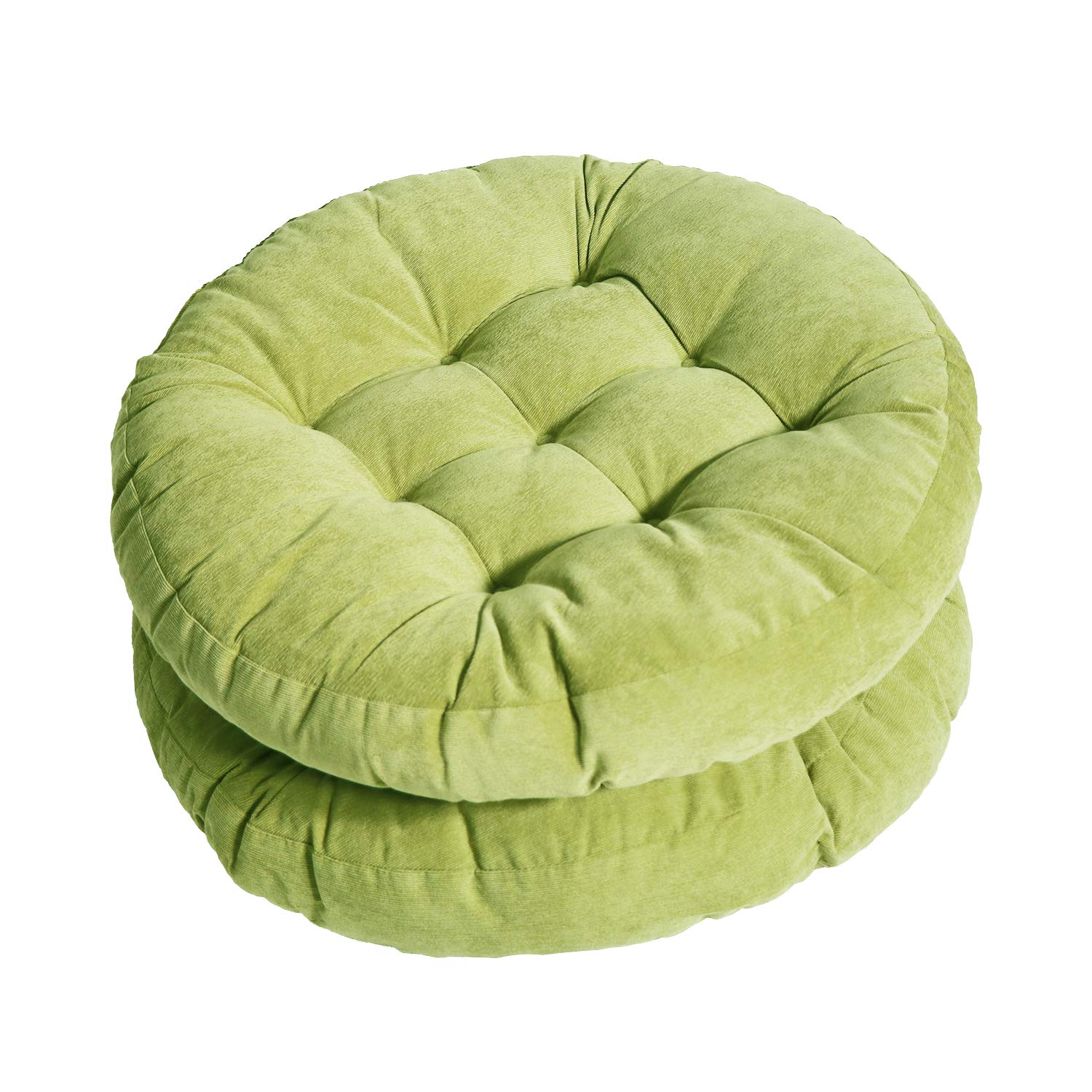 Tiita Round Chair Cushions 22"x22" Indoor/Outdoor Floor Pillows Cushion for Patio Furniture Seat Pads Meditation Pillow for Yoga Living Room Sofa Balcony Set of 2, Green