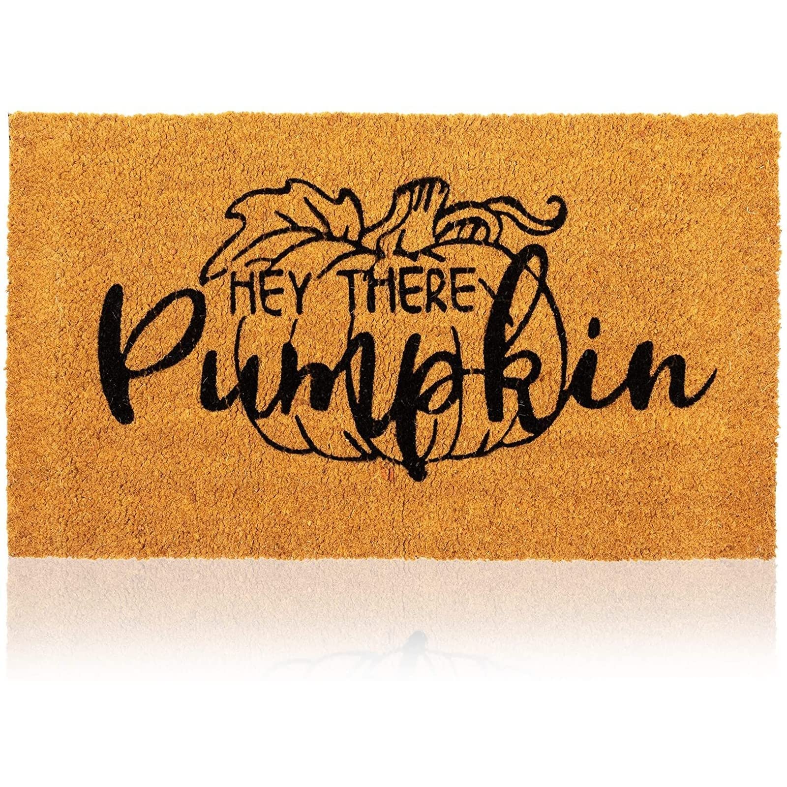 Juvale Natural Coir Welcome Door Mat, Hey There Pumpkin Fall Decor(30 x 17 in)