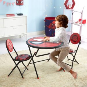 Marvel Spiderman 3 Piece Foldable Round Table and Chair Set, Ages 3+