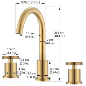 Ancona Nova Double Handle Widespread Bathroom Faucet in Brushed Titanium Gold AN-4511