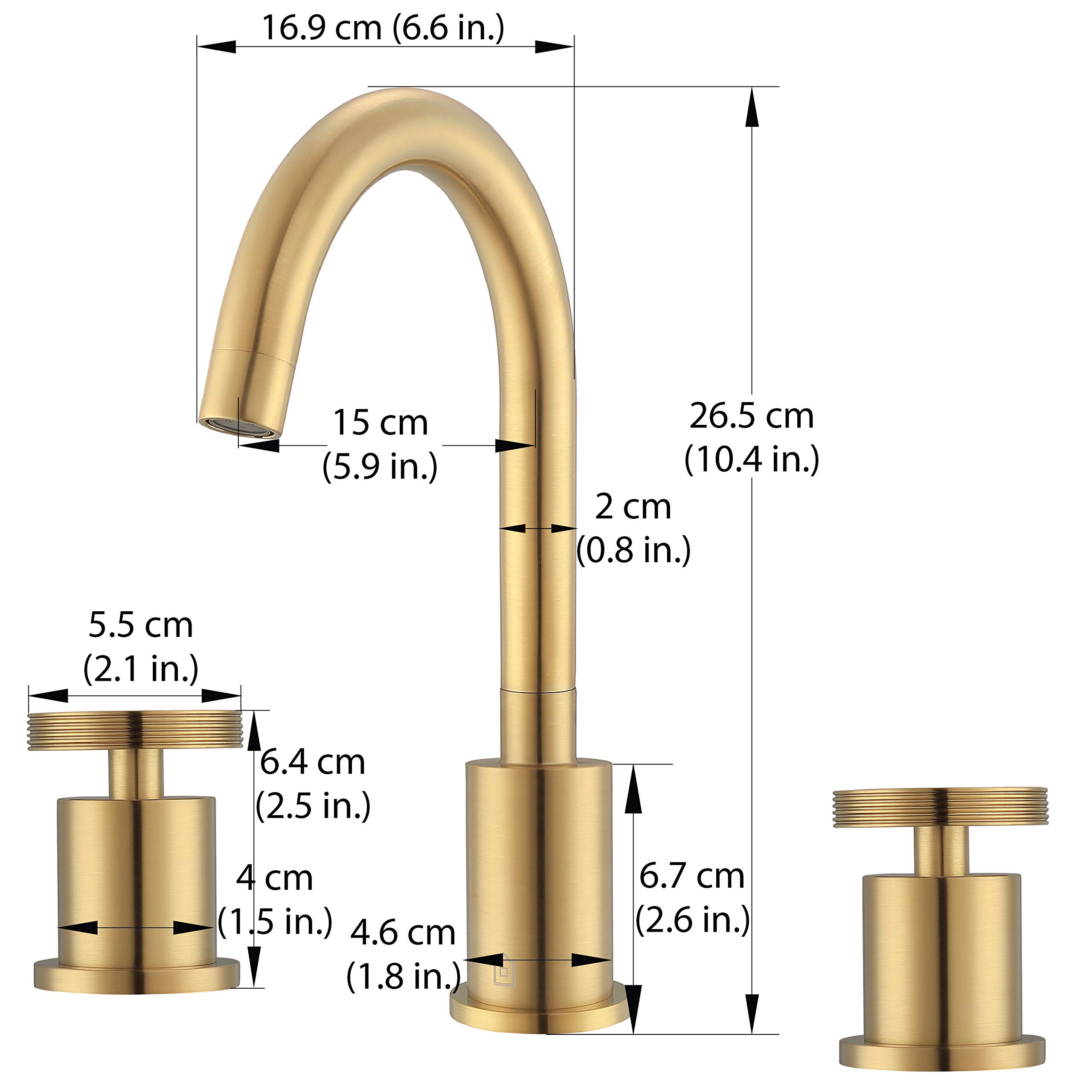 Ancona Nova Double Handle Widespread Bathroom Faucet in Brushed Titanium Gold AN-4511