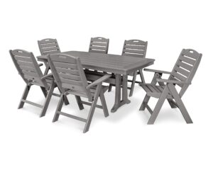 polywood® dining set, slate grey