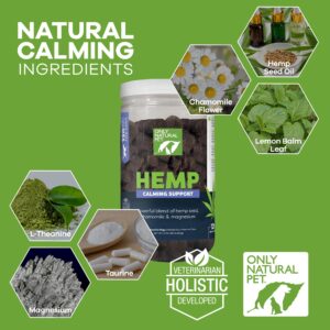 Only Natural Pet - Natural Hemp Soft Chew Bites for Dog Stress & Anxiety Relief - L-Theanine, Chamomile & Lemon Balm - Hemp Oil Calming Chews for Dogs - 120 Count