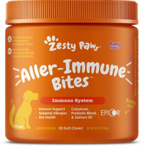 Allergy Immune Supplement for Dogs Lamb- with Omega 3 Wild Alaskan Salmon Fish Oil + Multifunctional Supplements for Dogs - Glucosamine Chondroitin for Joint Support