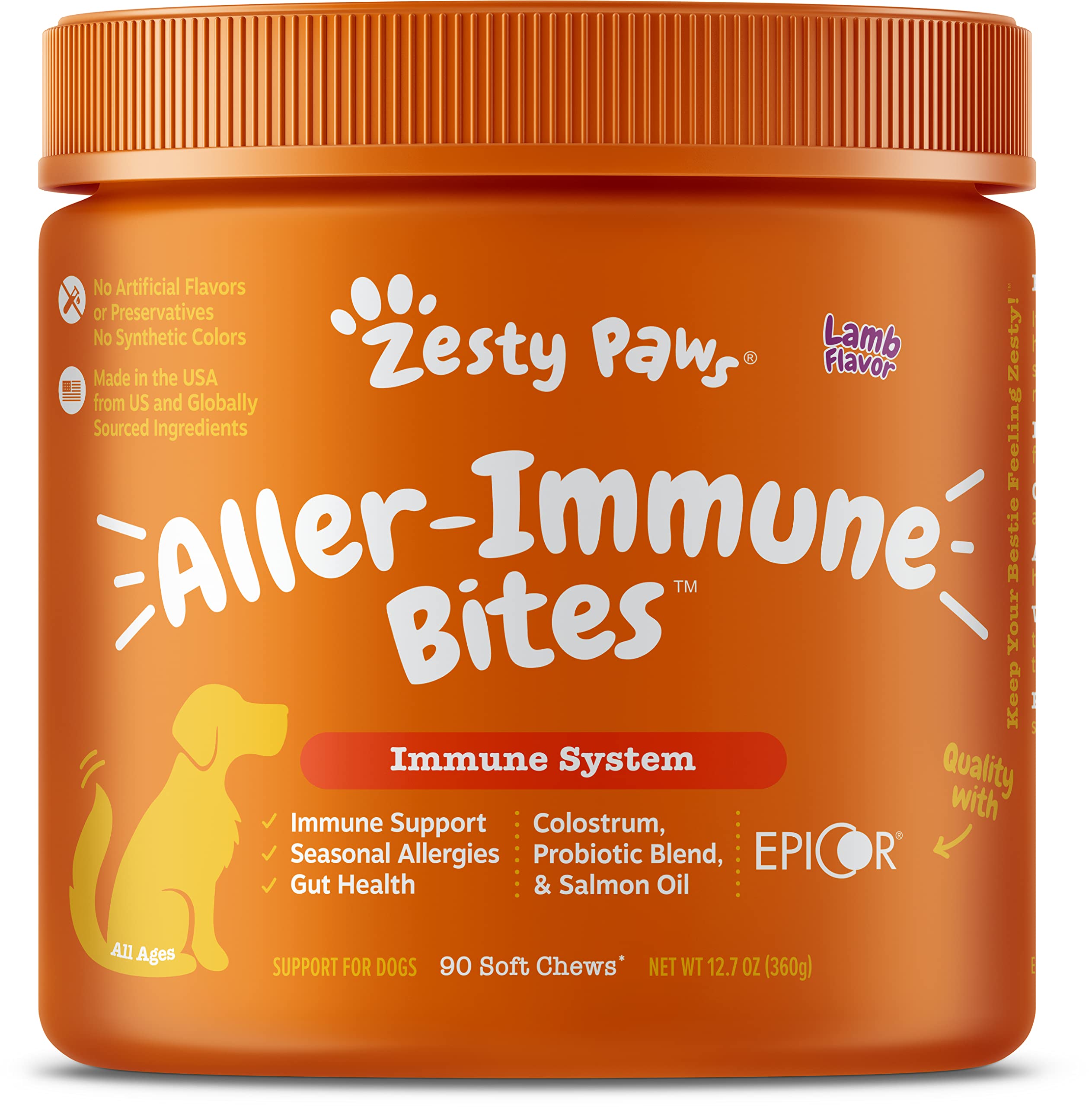 Allergy Immune Supplement for Dogs Lamb- with Omega 3 Wild Alaskan Salmon Fish Oil + Multifunctional Supplements for Dogs - Glucosamine Chondroitin for Joint Support