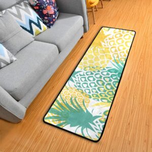 pineapple tropical fruit kitchen rugs non-slip soft doormats bath carpet floor runner area rugs for home dining living room bedroom 72" x 24"