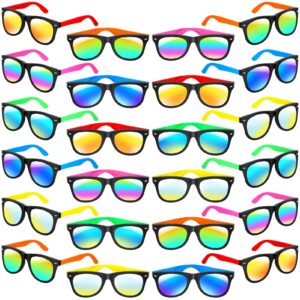 Kids Sunglasses Party Favors, 24Pack Neon Sunglasses with UV400 Protection in Bulk for Kids, Boys and Girls, Great Gift for Birthday Graduation Party Supplies, Beach, Pool Party Favors, Fun Gift,