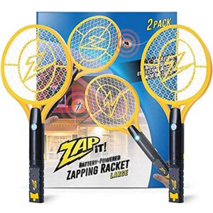 zap it bug zapper battery powered (2xaa included) bug zapper racket, 3,500 volt, 2 pack