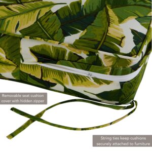 Greendale Home Fashions 2-Piece Outdoor Deep Seat Cushion Set, Tropical White