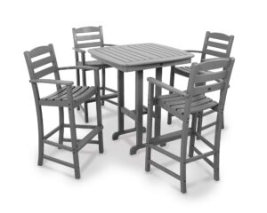 polywood® la casa café bar set, slate grey