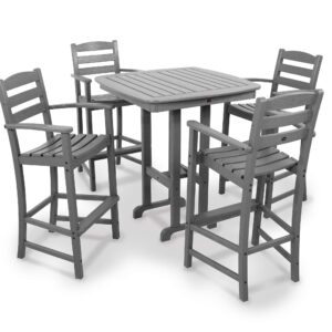 POLYWOOD® La Casa Café Bar Set, Slate Grey