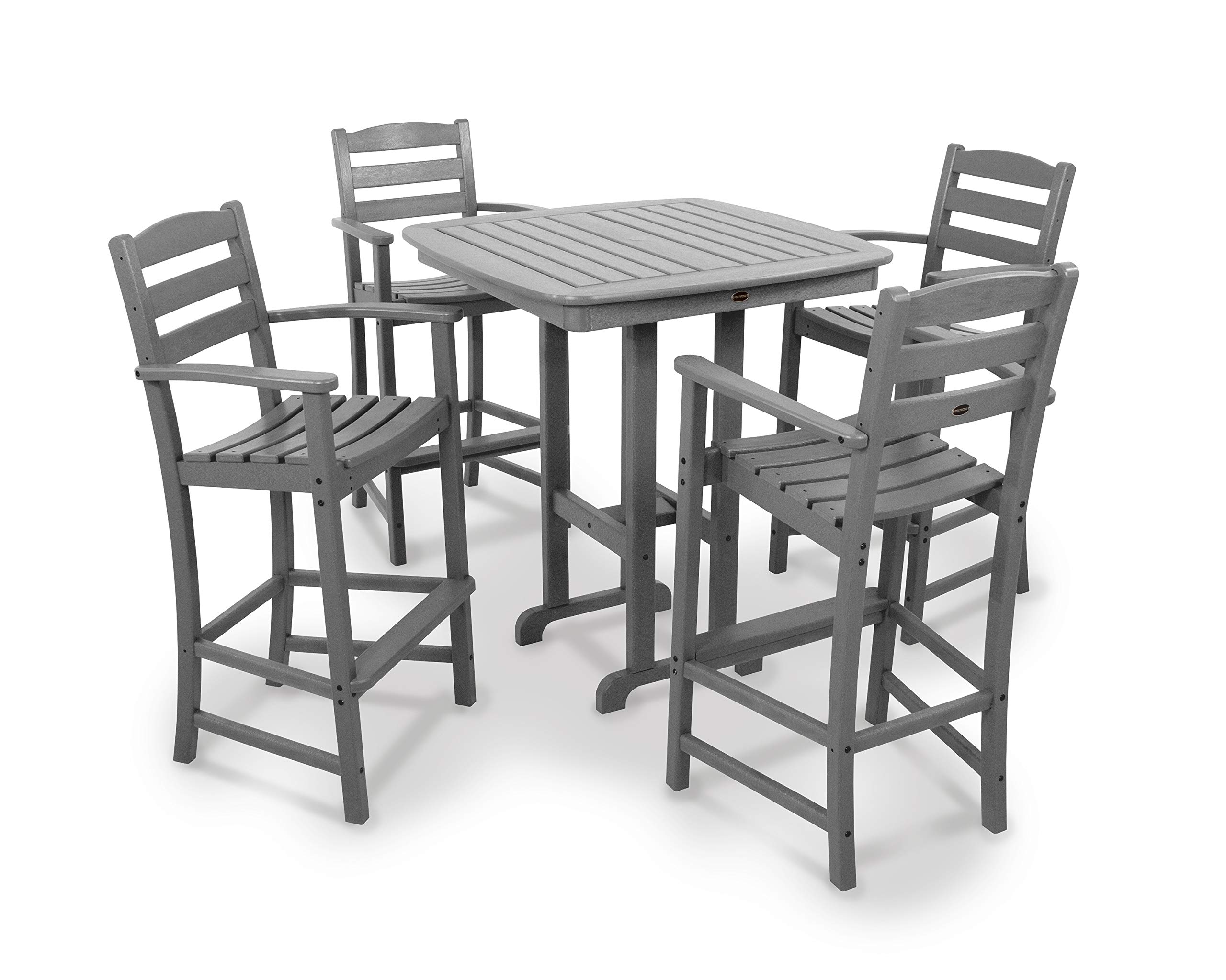 POLYWOOD® La Casa Café Bar Set, Slate Grey