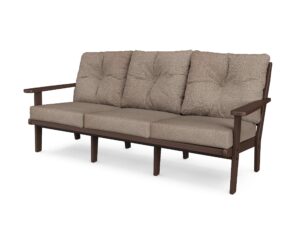 polywood® lakeside sofa, mahogany/spiced burlap