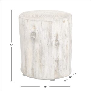 FirsTime & Co.® Bleached Arbor Log Table, American Crafted, Bleached Beige, 15 x 14 x 17 ,