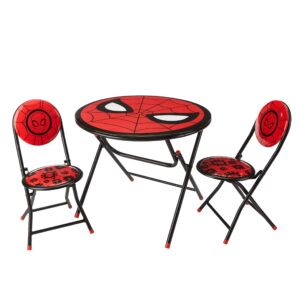 marvel spiderman 3 piece foldable round table and chair set, ages 3+