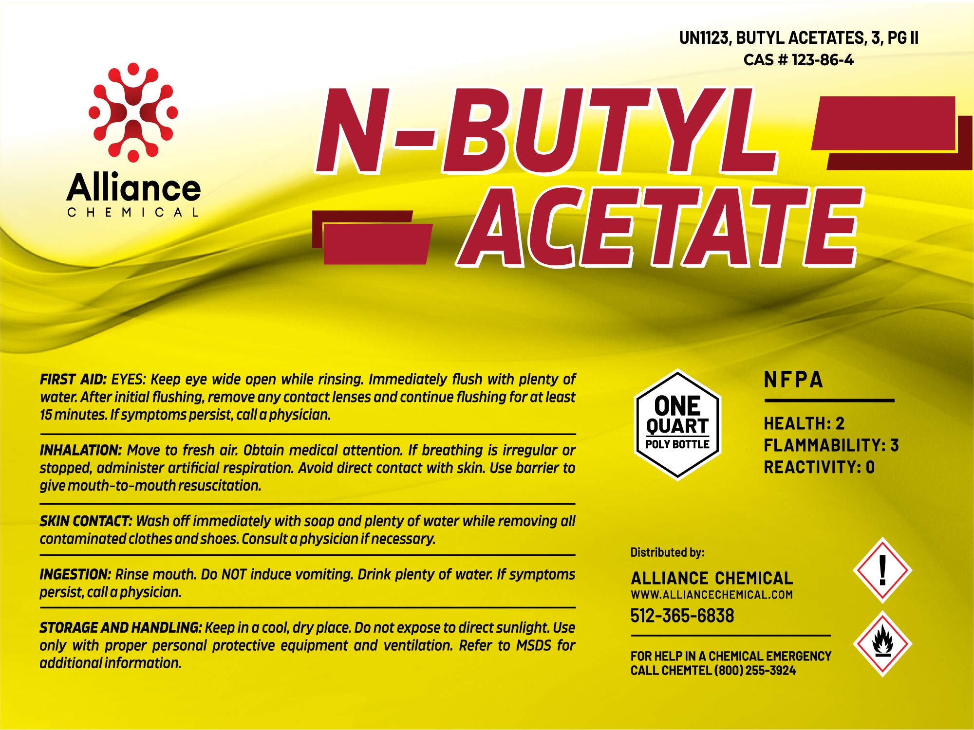 N-Butyl Acetate - 1 Quart - Uses: Photographic Film, Nail Polish Removers, Lacquers, Perfumes, Oils, and Resins - Made in America