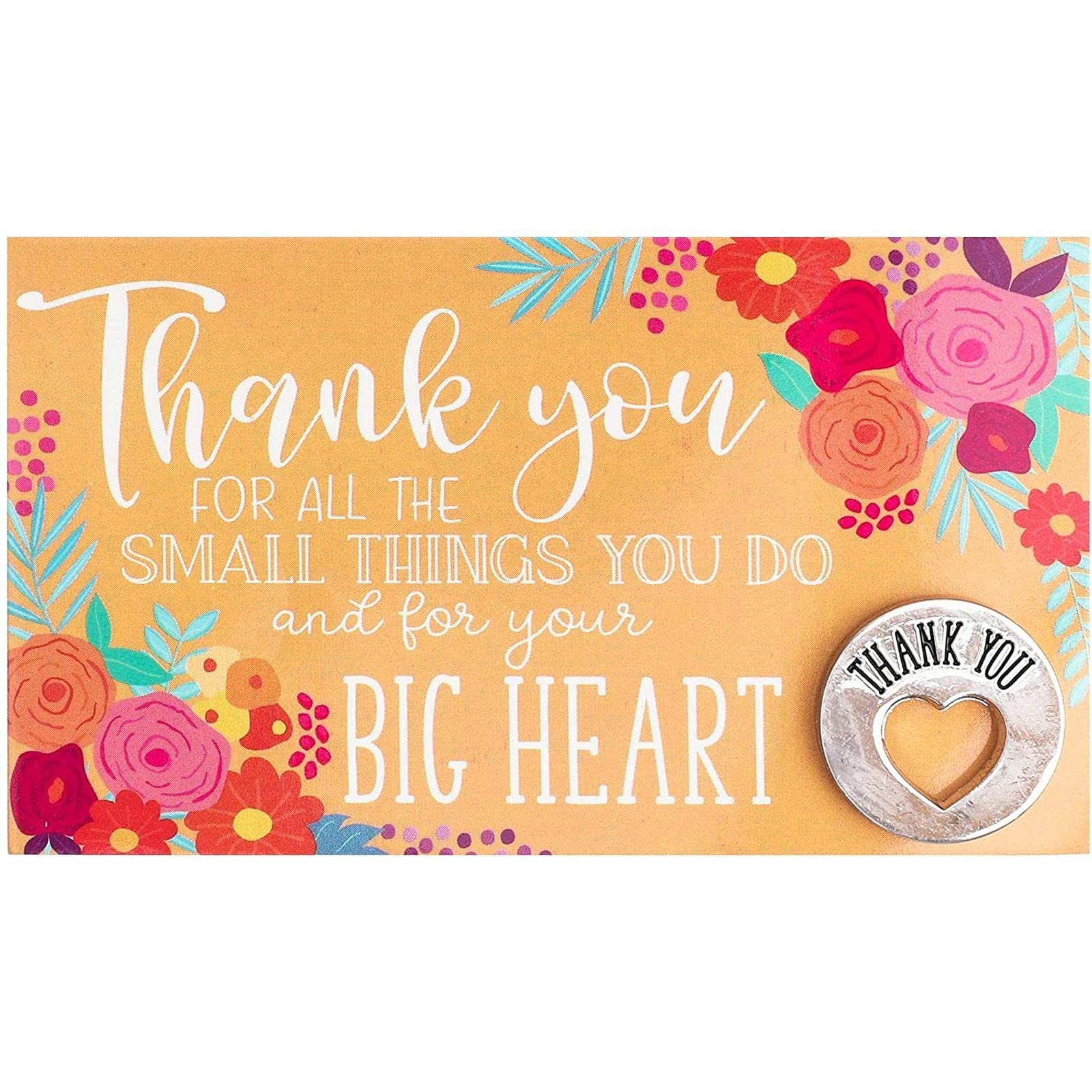 Juvale Set of 12 Tokens of Appreciation for Employees with Floral Thank You Cards Combo for Staff Work Gifts (0.75" Diameter)