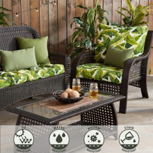 Greendale Home Fashions 2-Piece Outdoor Deep Seat Cushion Set, Tropical White