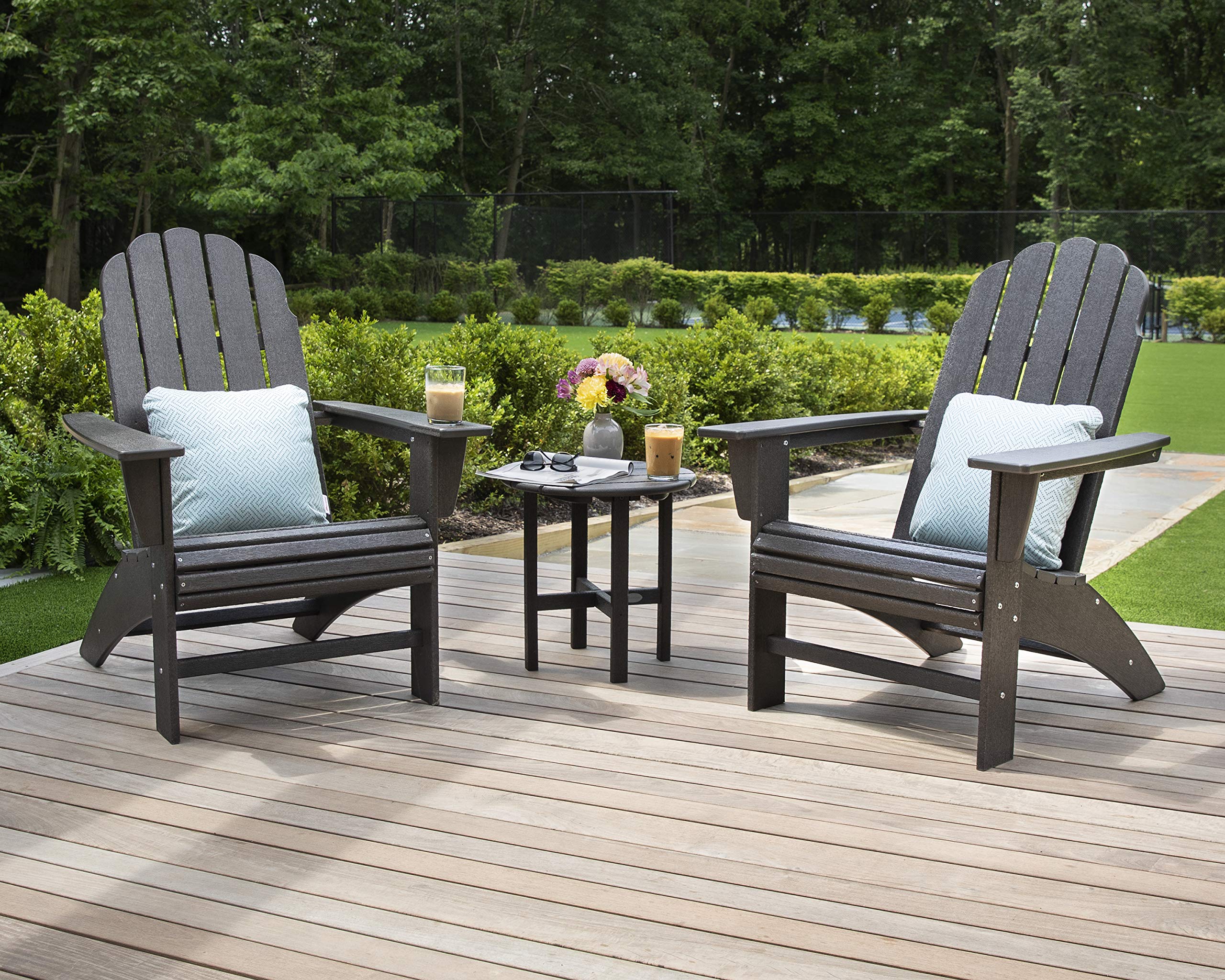 POLYWOOD Vineyard 3-Piece Curveback Adirondack Chair Set